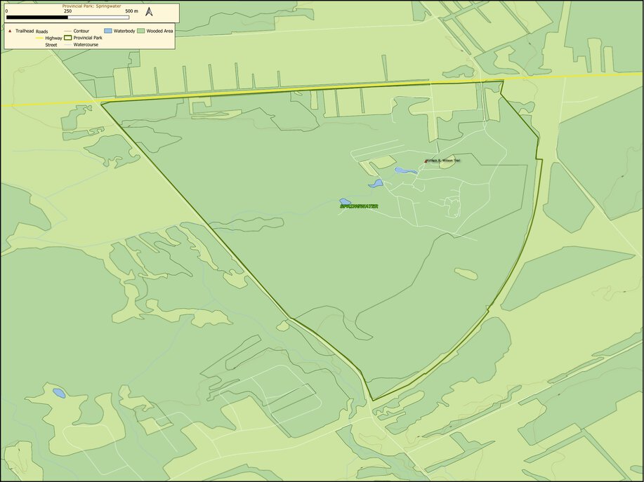 Ontario Provincial Park: Springwater Map by Xavier Maps | Avenza Maps