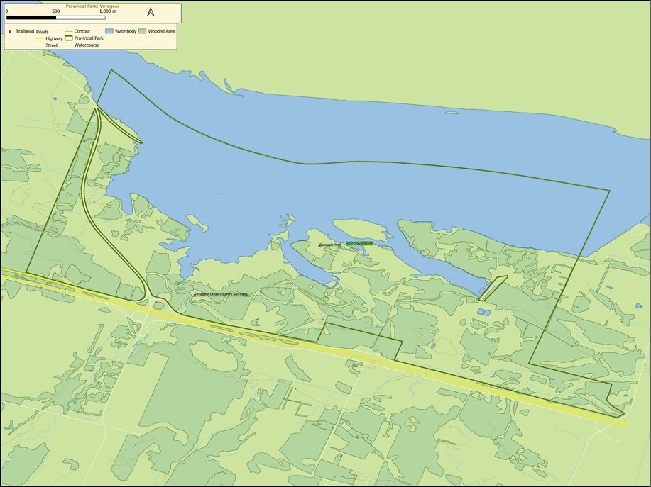 Ontario Provincial Park: Voyageur Map by Xavier Maps | Avenza Maps