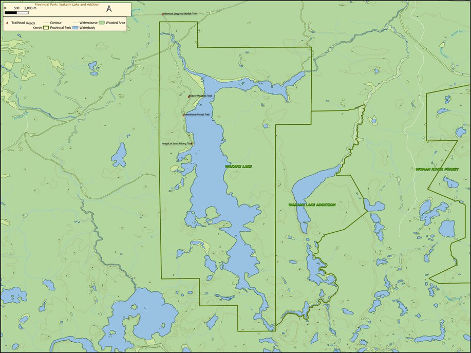 Ontario Provincial Park: Wakami Lake and Addition Map by Xavier Maps ...