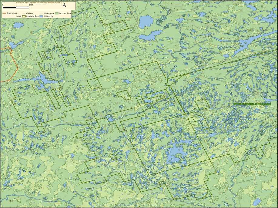 Ontario Nature Reserve: Queen Elizabeth II Wildlands Part 1 Map by ...