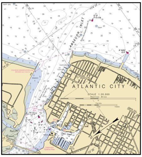 Atlantic City Inset Map by National Oceanographic & Atmospheric ...