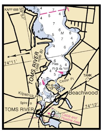 Toms River Extension Map by National Oceanographic & Atmospheric ...