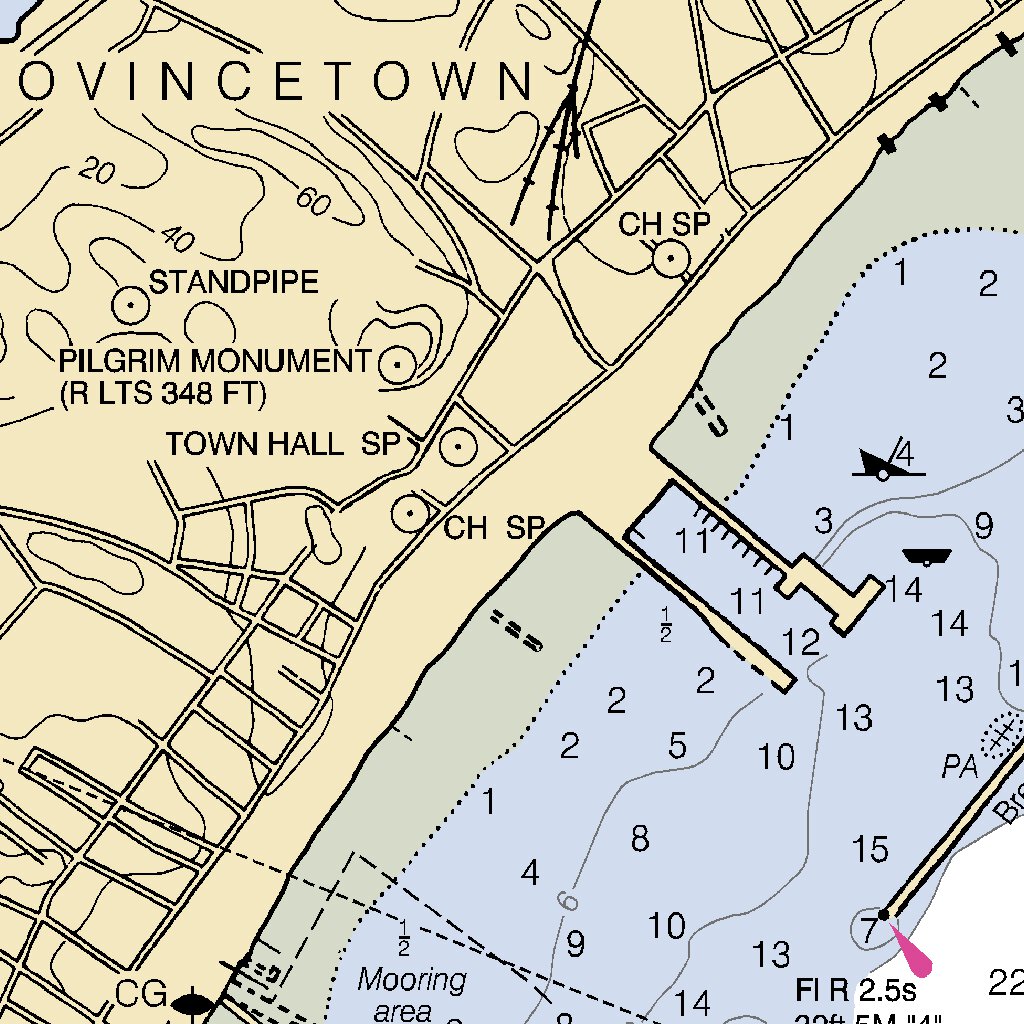 Provincetown Harbor Map by National Oceanographic & Atmospheric ...