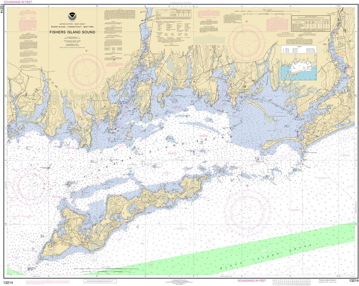 Fishers Island Sound Map by National Oceanographic & Atmospheric ...