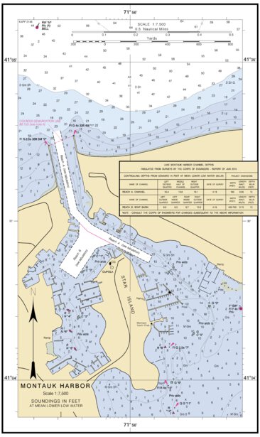 Montauk Harbor Map by National Oceanographic & Atmospheric ...