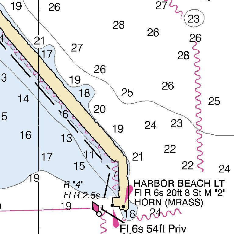 Harbor Beach Michigan Inset Map by National Oceanographic & Atmospheric ...