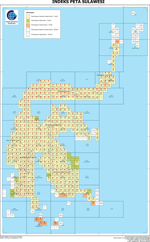 INDEKS PETA RBI SULAWESI Map by Wanto Nurjaman | Avenza Maps
