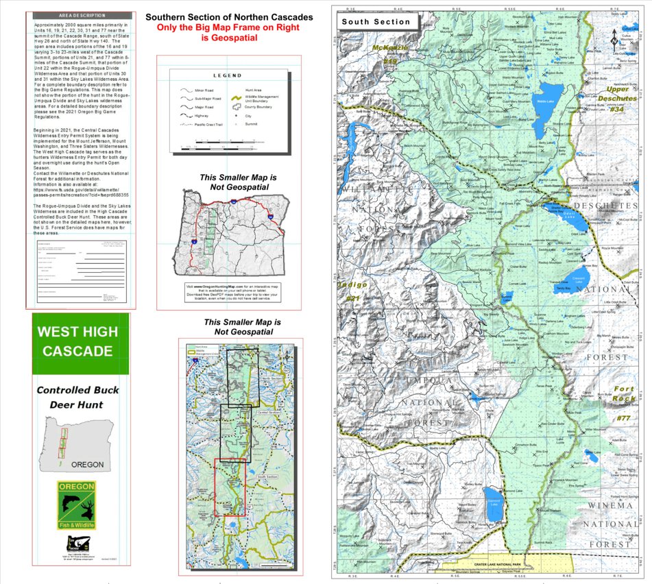 [119A] West High Cascade - South Map by Oregon Department of Fish and ...