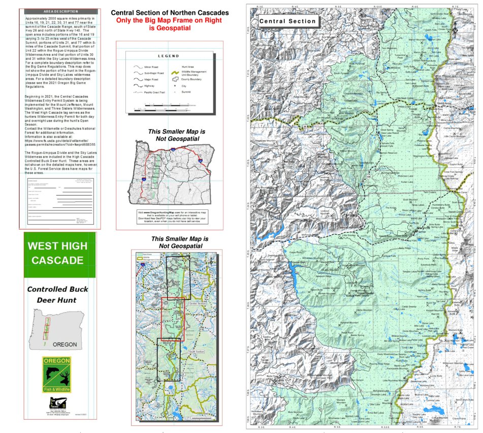 [119A] West High Cascade - Central Map by Oregon Department of Fish and ...