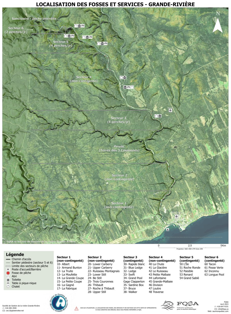 Grande Rivière SaumonQC Map by Federation quebecoise pour le saumon ...