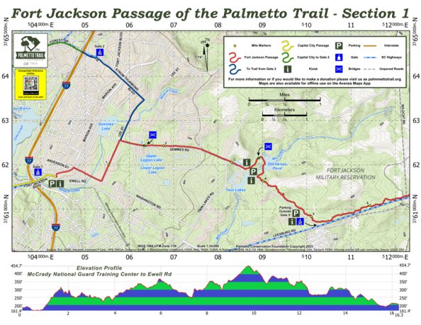 Fort Jackson Passage (Section 1) of the Palmetto Trail Map by Palmetto ...