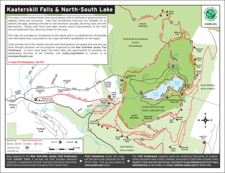 Catskills - Kaaterskill Falls & North/South Lake, NY Map by New York ...