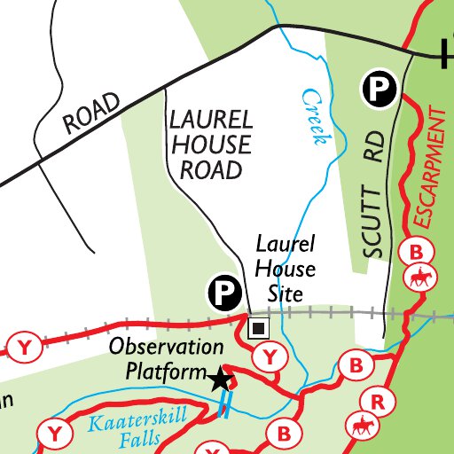 Catskills - Kaaterskill Falls & North/South Lake, NY Map by New York ...