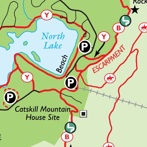 Catskills - Kaaterskill Falls & North/South Lake, NY Map by New York ...