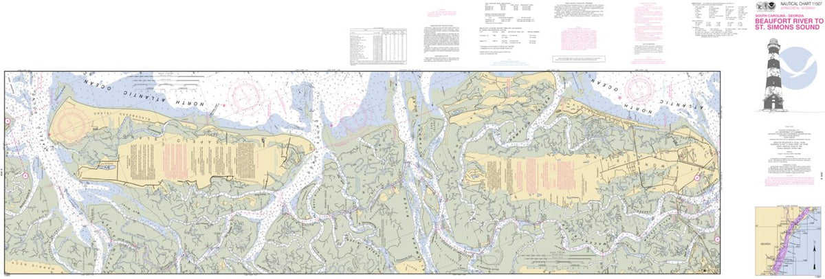 Beaufort River To St Simons Sound Aa-Bb Map by National Oceanographic ...