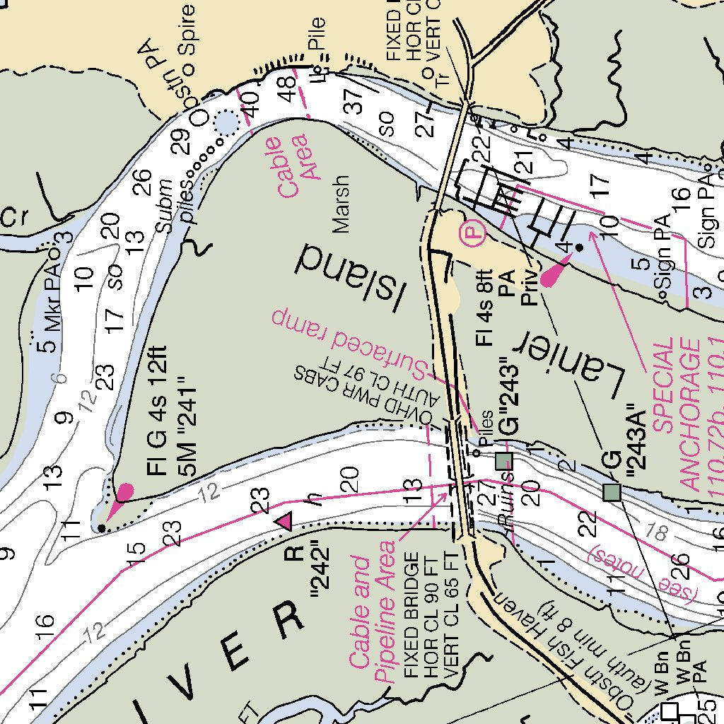 Beaufort River To St Simons Sound Aa-Bb Map by National Oceanographic ...