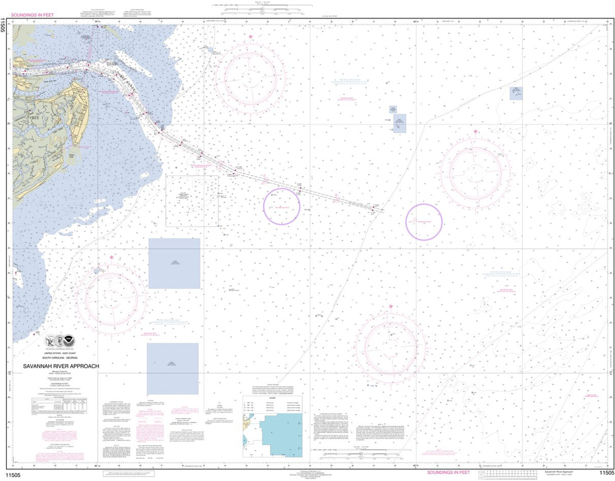 Savannah River Approach Map by National Oceanographic & Atmospheric ...
