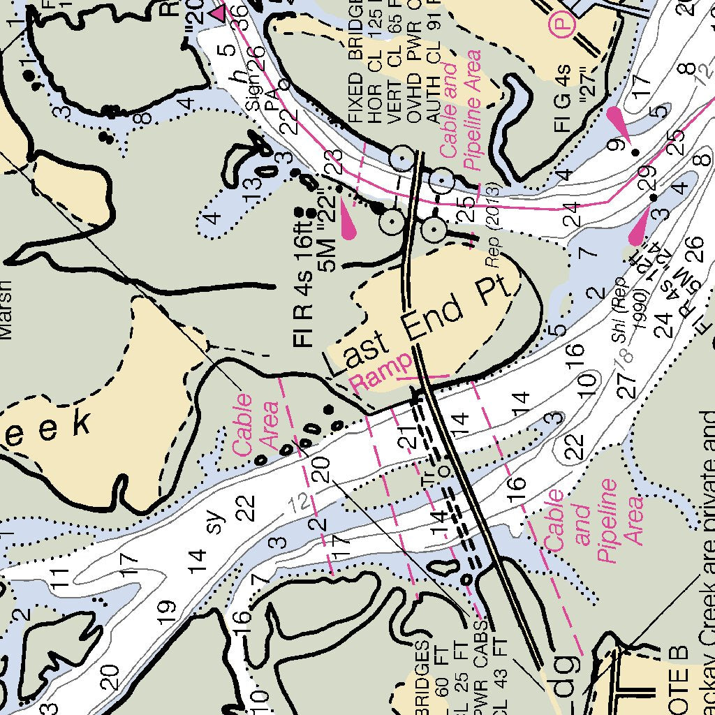Beaufort River To St Simons Sound Side A Map by National Oceanographic ...
