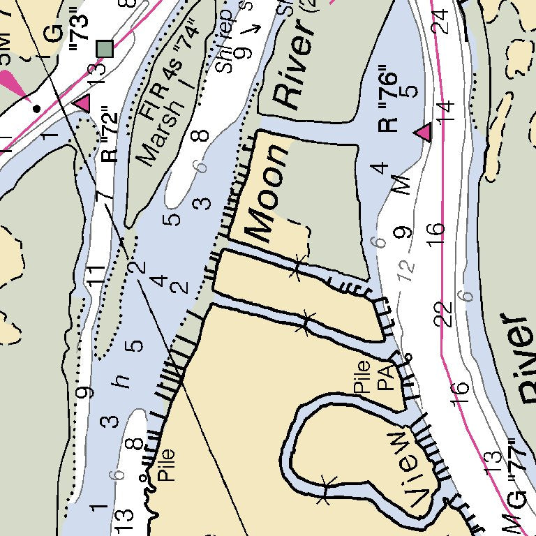Beaufort River To St Simons Sound Yy-Zz Map by National Oceanographic ...