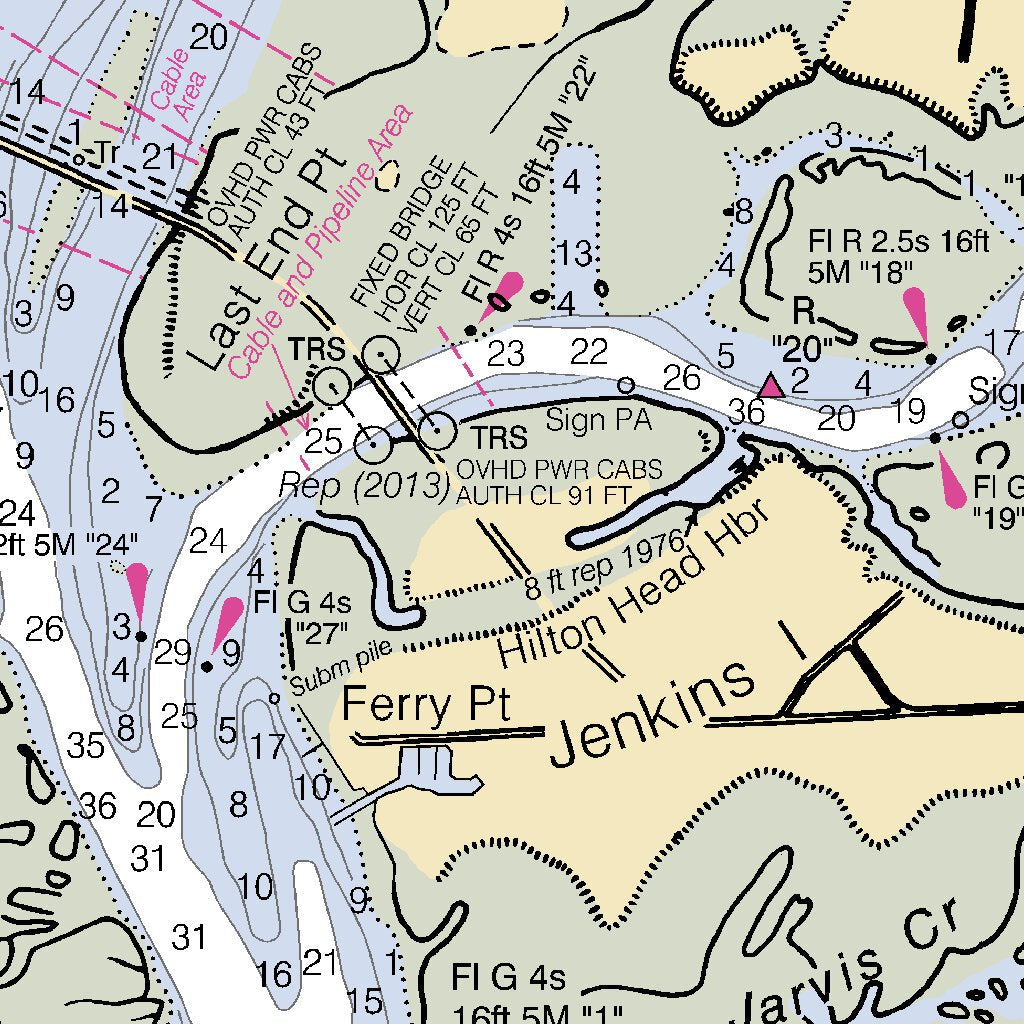 Port Royal Sound And Inland Passages Map by National Oceanographic ...