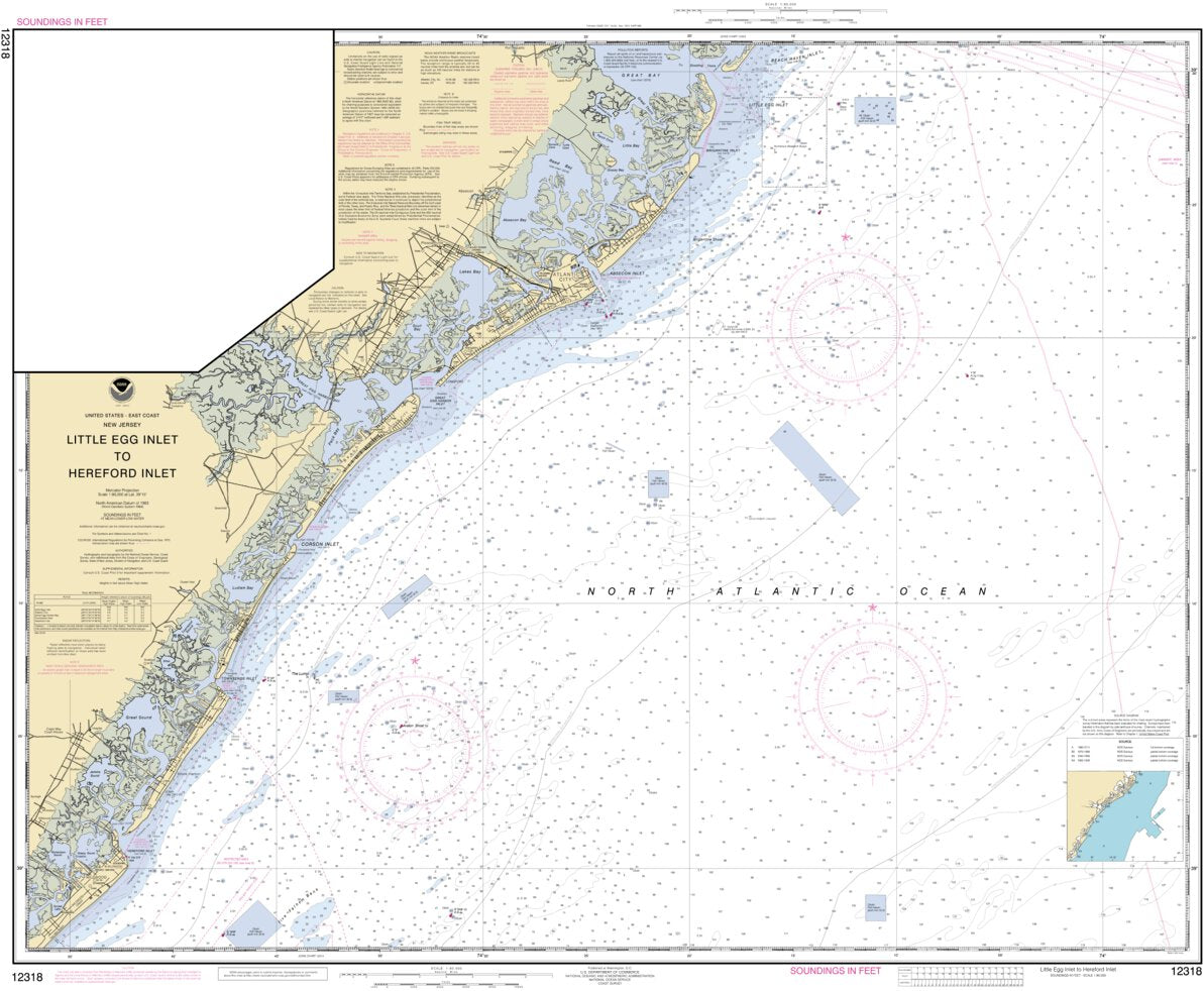 Little Egg Inlet To Hereford Inlet Map by National Oceanographic ...
