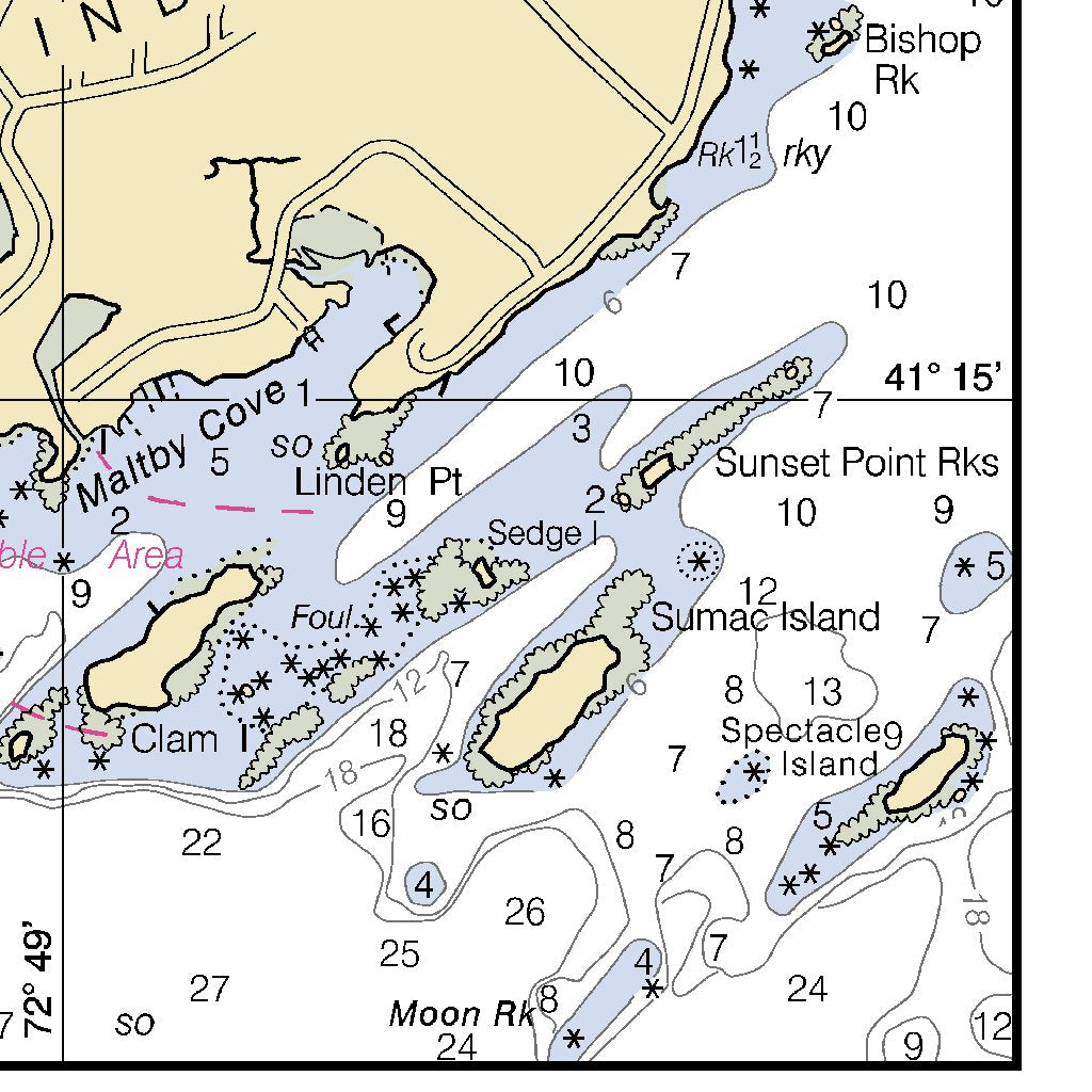 Branford Harbor Inset Map by National Oceanographic & Atmospheric ...
