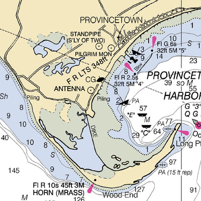 Cape Cod Bay Ma Map by National Oceanographic & Atmospheric ...