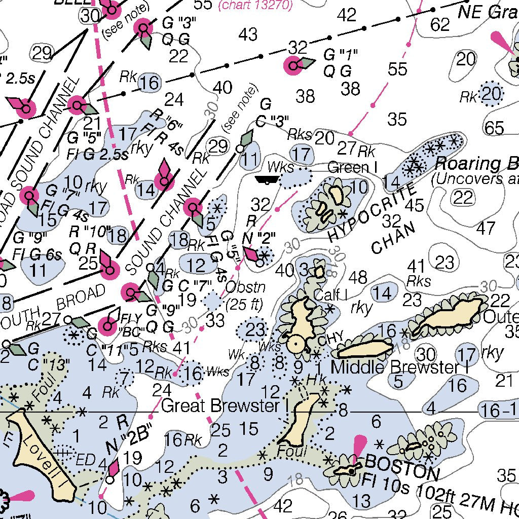Massachusetts Bay Ma Map by National Oceanographic & Atmospheric ...