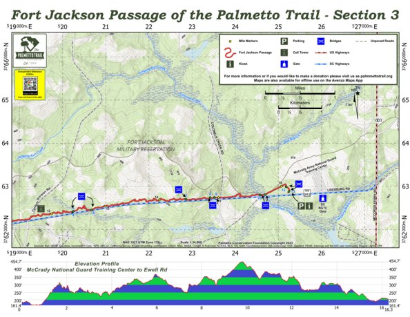 Fort Jackson Passage (Section 3) of the Palmetto Trail Map by Palmetto ...