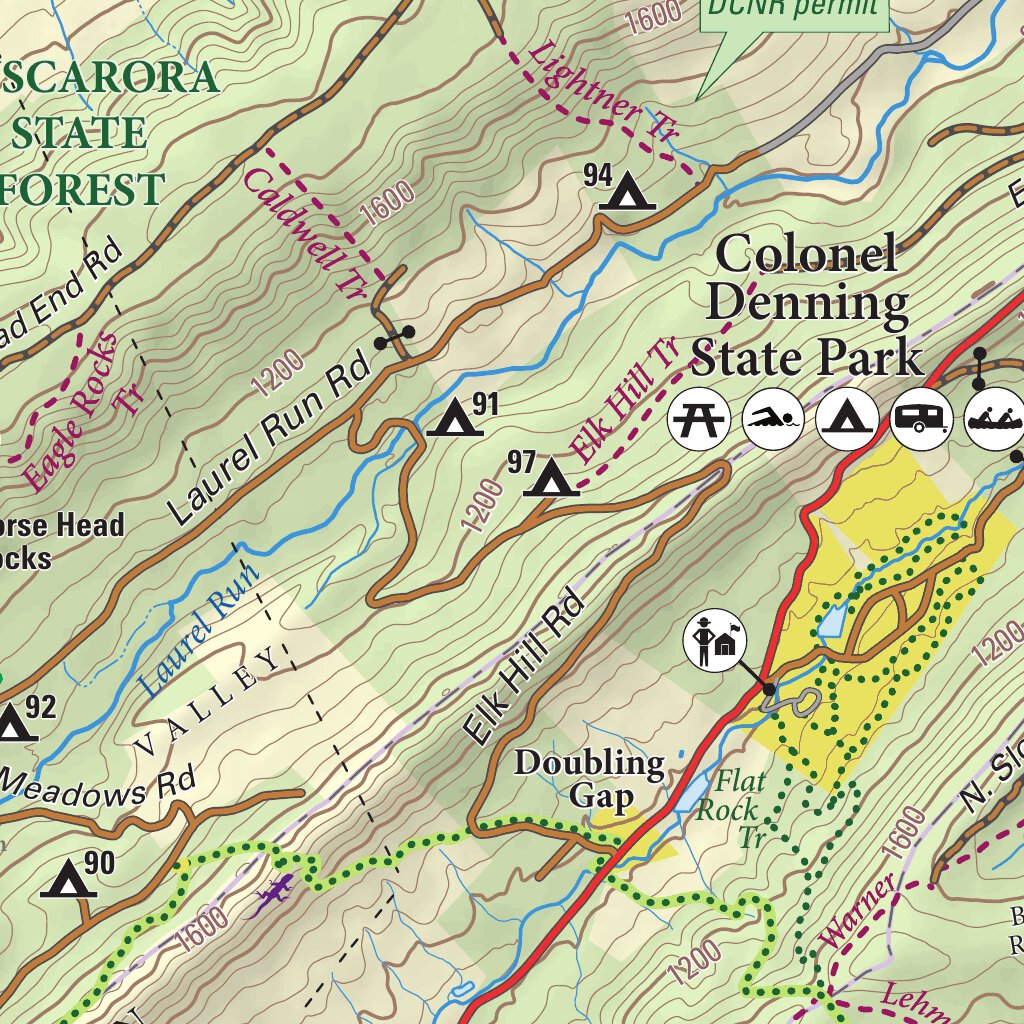 Tuscarora State Forest Lizard Map, PA by Purple Lizard Maps | Avenza Maps