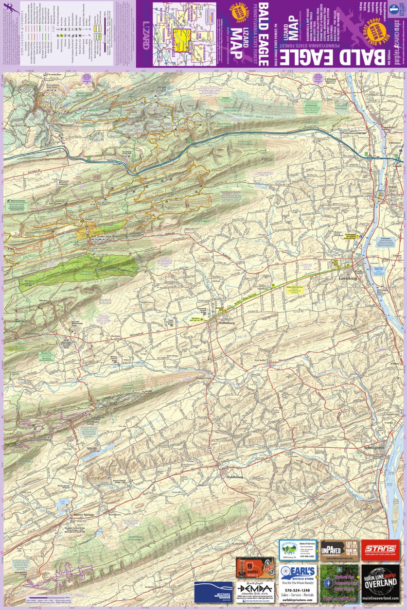 Bald Eagle State Forest Lizard Map, PA by Purple Lizard Maps | Avenza Maps