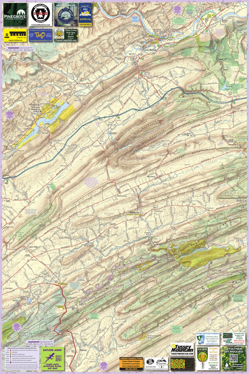 Bald Eagle State Forest Lizard Map, PA by Purple Lizard Maps | Avenza Maps
