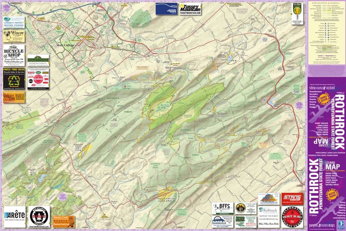 Rothrock State Forest Lizard Map, PA by Purple Lizard Maps | Avenza Maps