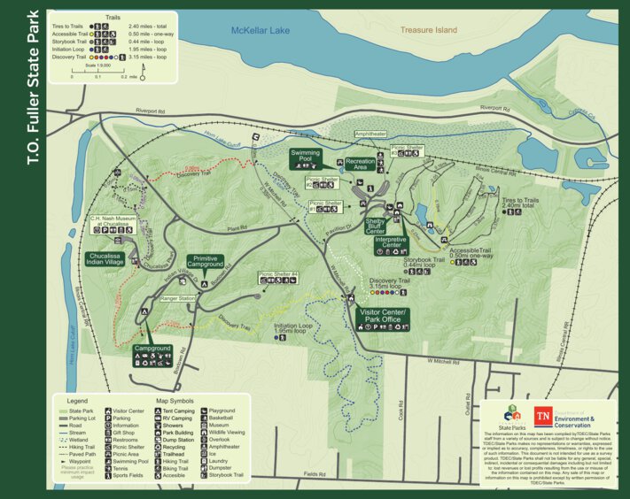 T.O. Fuller State Park Map by Tennessee State Parks | Avenza Maps