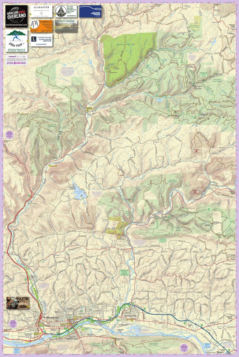 Loyalsock State Forest Lizard Map, PA by Purple Lizard Maps | Avenza Maps