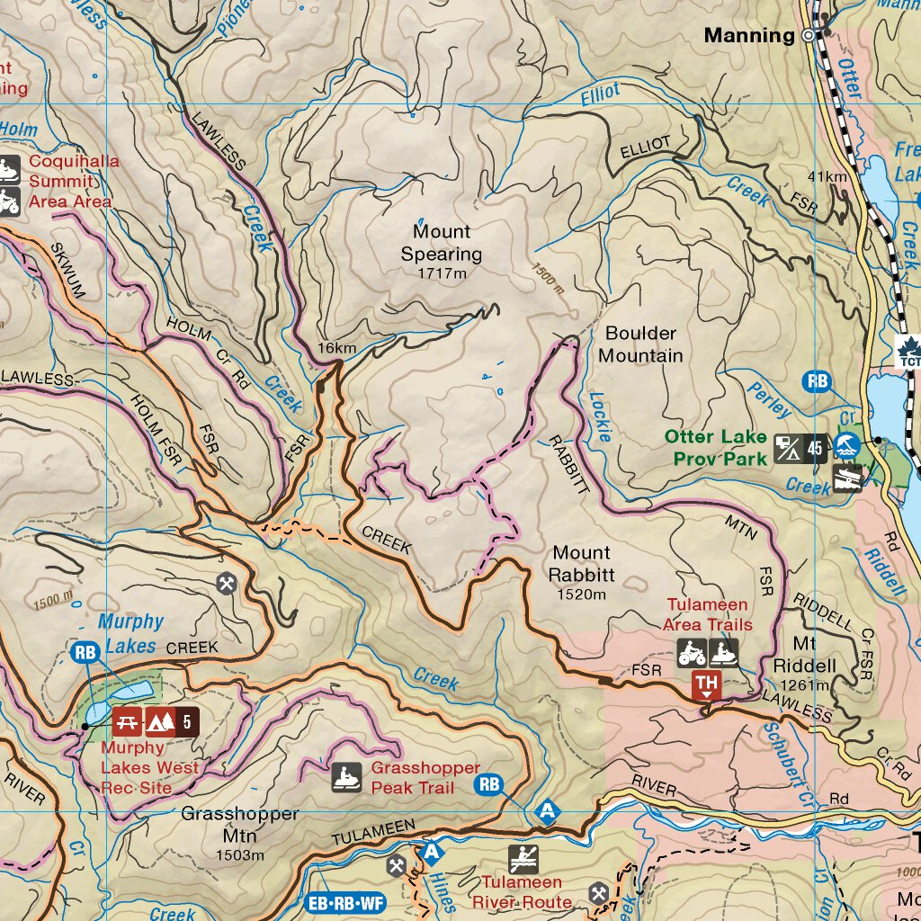 Hope, Princeton, Merritt Recreation Map 3rd edition by Backroad ...