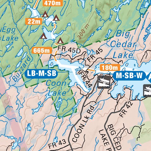 CCON25 Burleigh Falls - Cottage Country Ontario Topo Map by Backroad ...