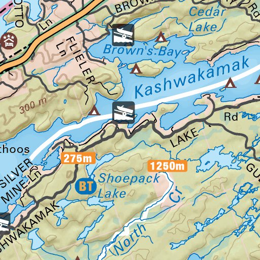 CCON42 Bon Echo - Cottage Country Ontario Topo Map by Backroad Mapbooks ...