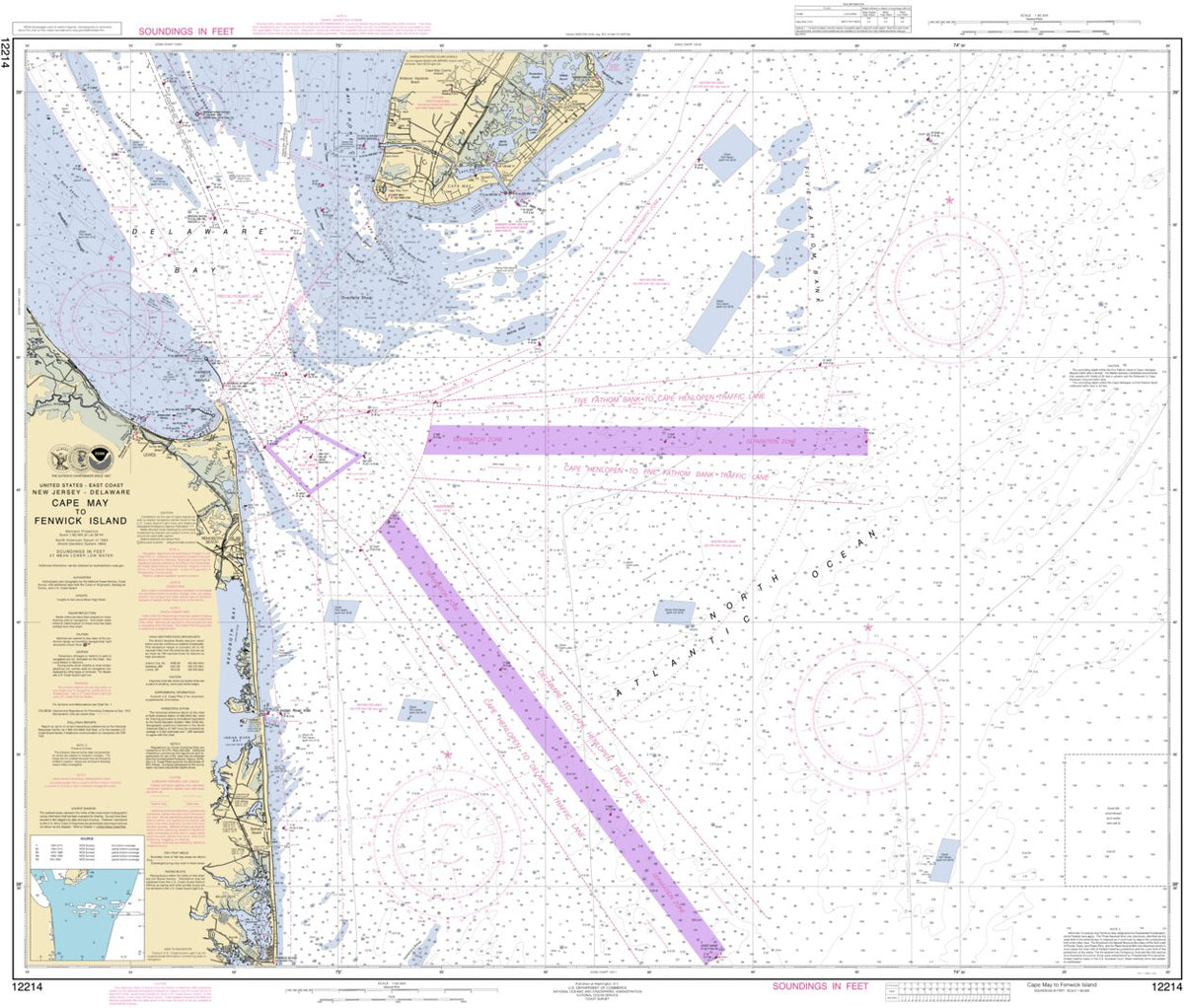 Cape May To Fenwick Island Map by National Oceanographic & Atmospheric ...