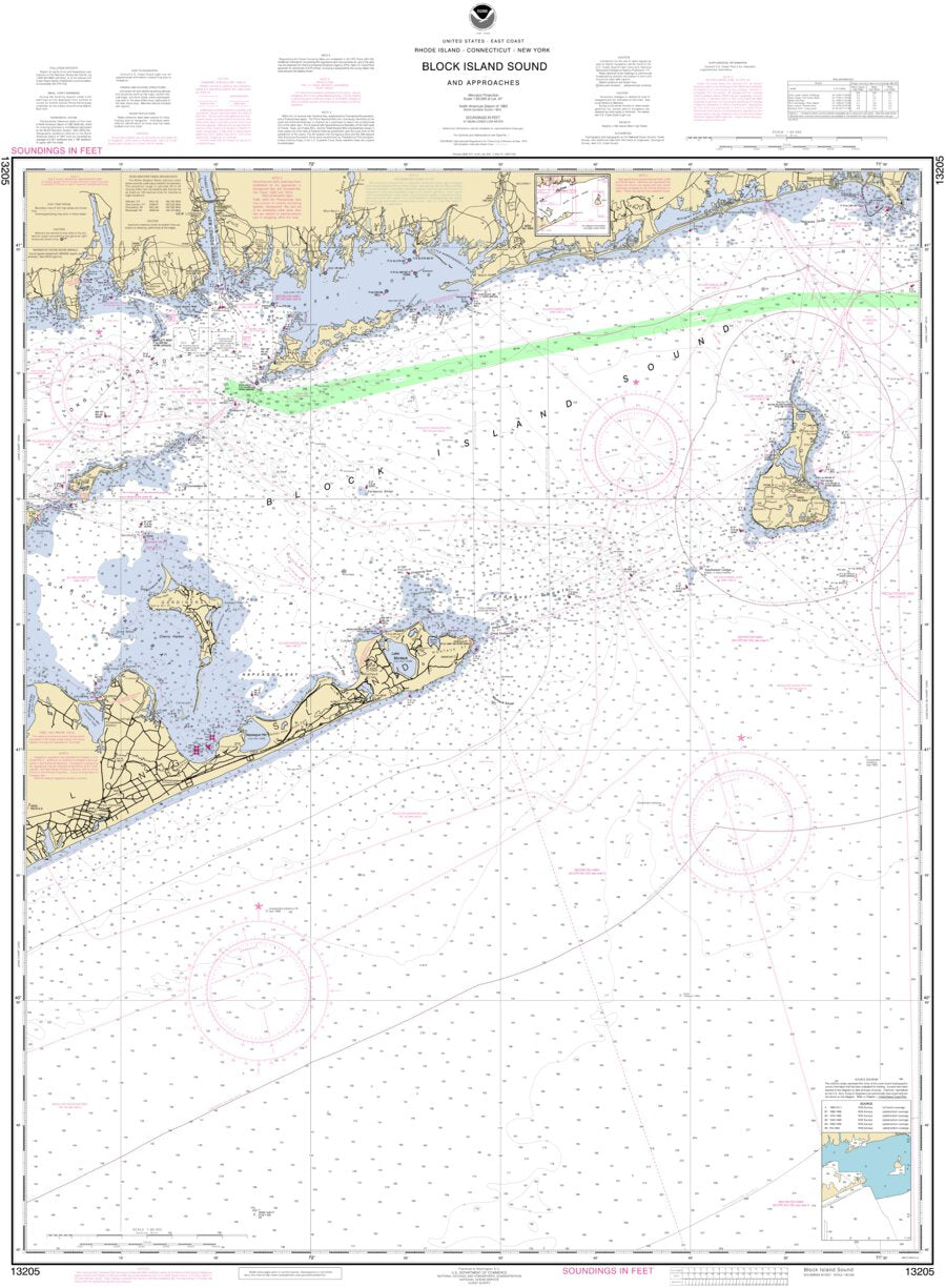 Block Island Sound And Approaches Map by National Oceanographic ...