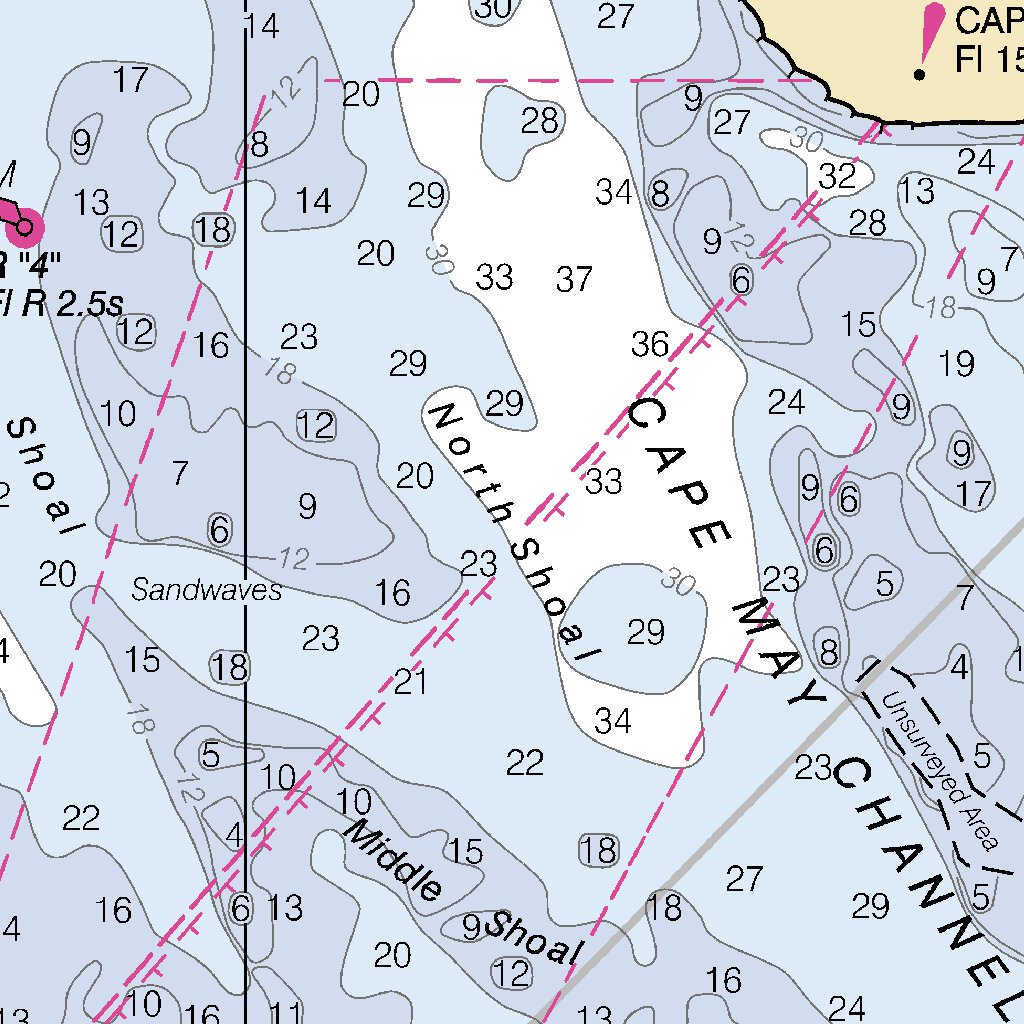 Delaware Bay Map by National Oceanographic & Atmospheric Administration ...