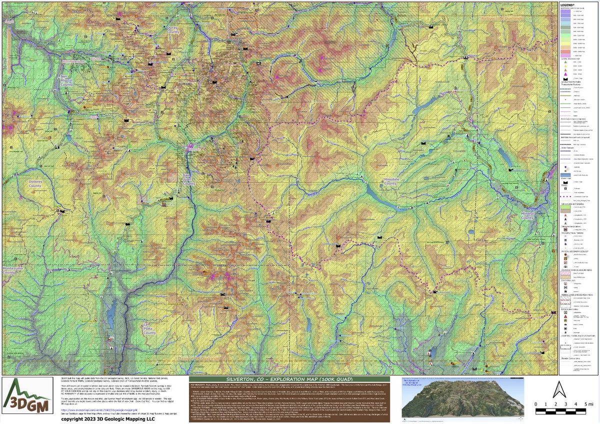 Silverton, CO - Exploration Map for Sightseeing by 3D Geologic Mapping ...