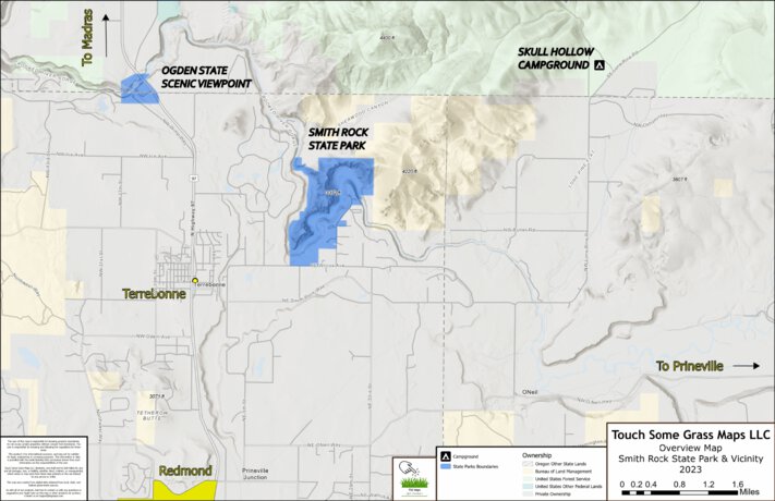 Oregon Overview - Smith Rock State Park and Vicinity Map by AGL ...