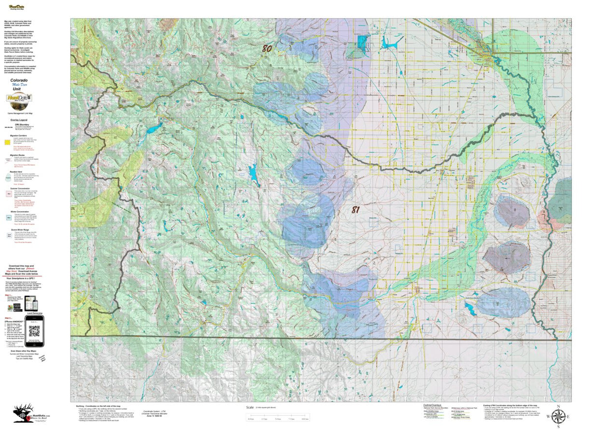 Colorado Unit 81 Mule Deer Concentrations Map by HuntData LLC | Avenza Maps