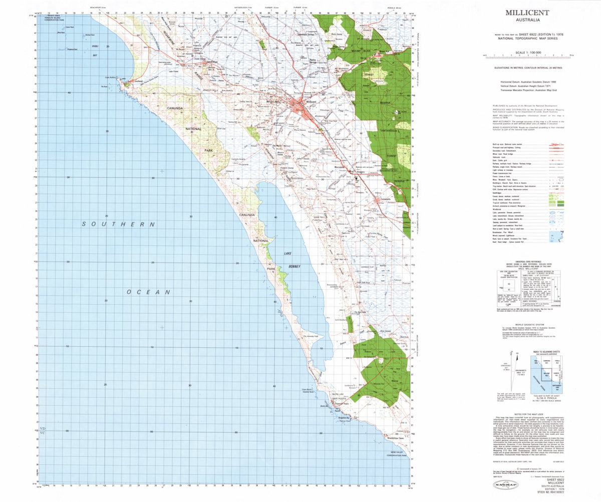Millicent (6922) Map by Geoscience Australia | Avenza Maps