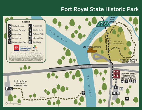 Port Royal State Historic Park Map by Tennessee State Parks | Avenza Maps