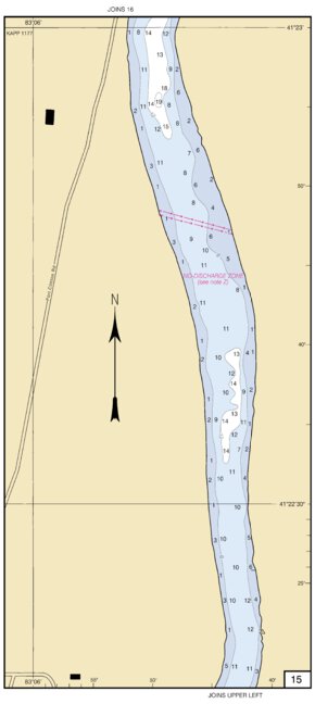 South Shore Of Lake Erie Sandusky River 15 (15) Map by National ...