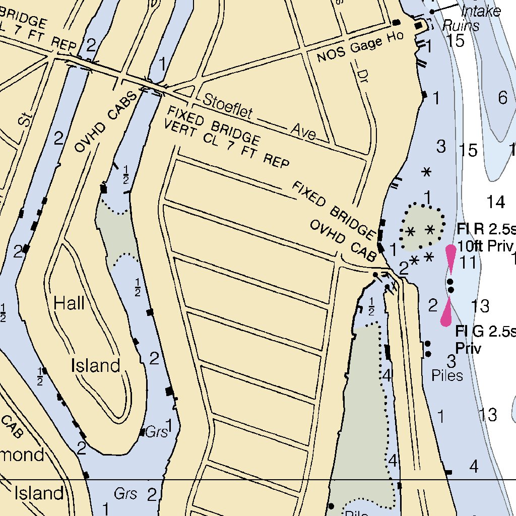 Detroit River (1) Map by National Oceanographic & Atmospheric ...