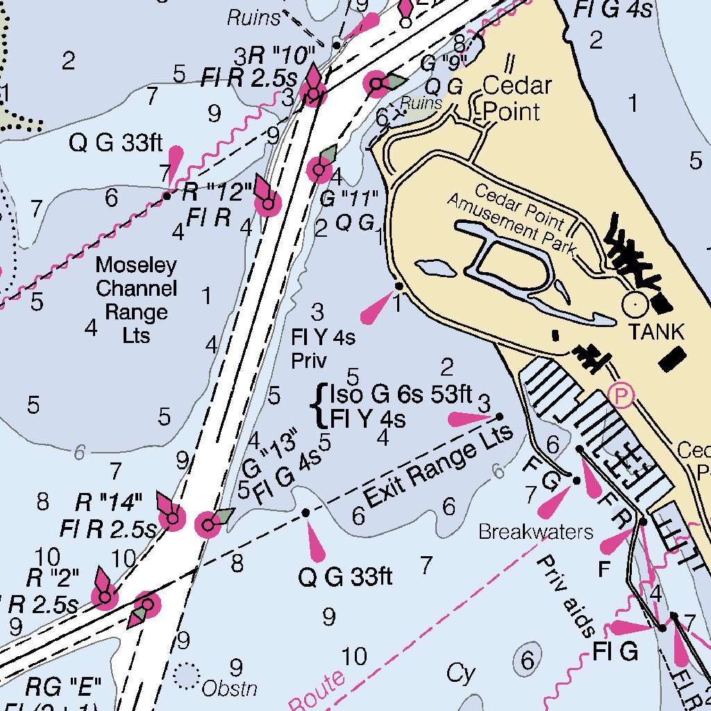 South Shore Of Lake Erie Sandusky Bay 7 Map by National Oceanographic ...