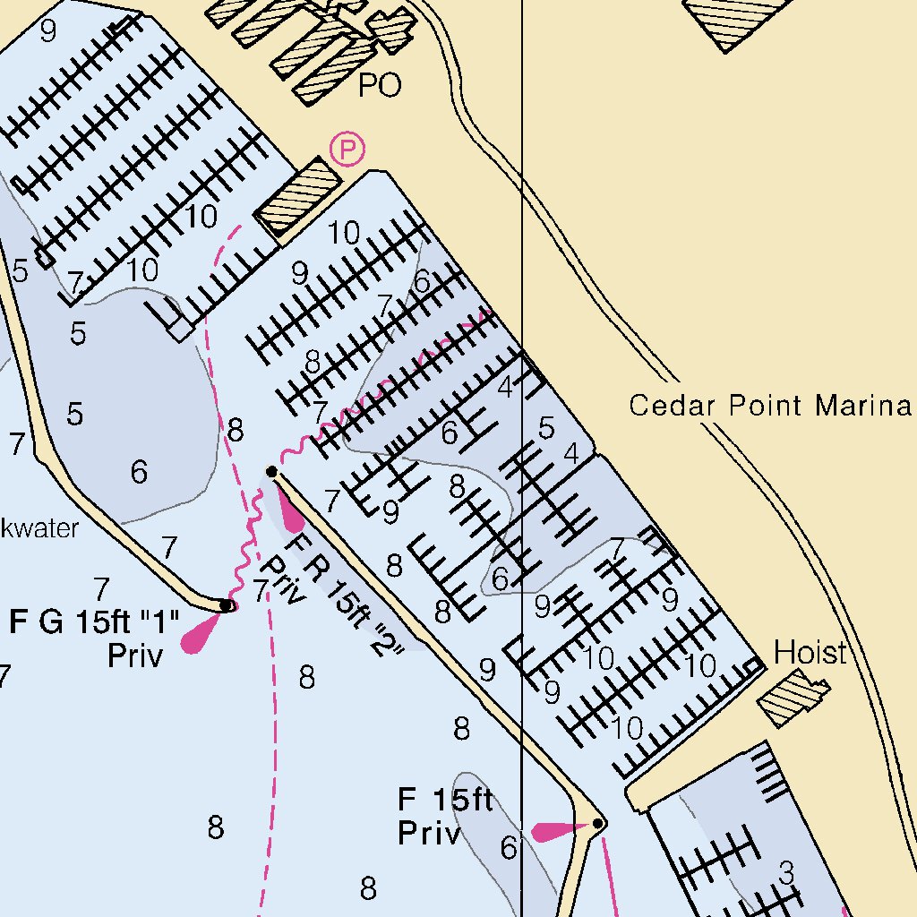 South Shore Of Lake Erie Sandusky Bay 9 Map by National Oceanographic ...